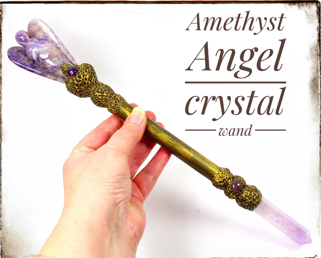 Angel Crystal Wand, Amethyst Angel Wand, Angel Crystal Magic Wand ...
