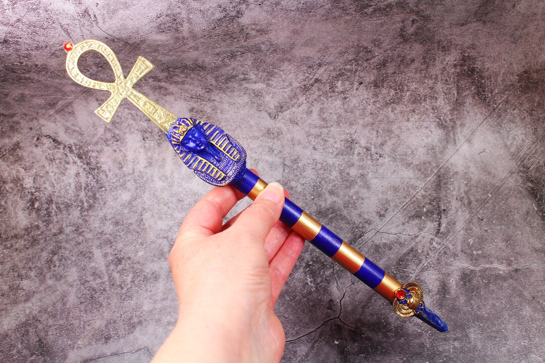 Egyptian Ankh Wand, Handmade Egyptian Wand, Egyptian Spiritual Tools ...