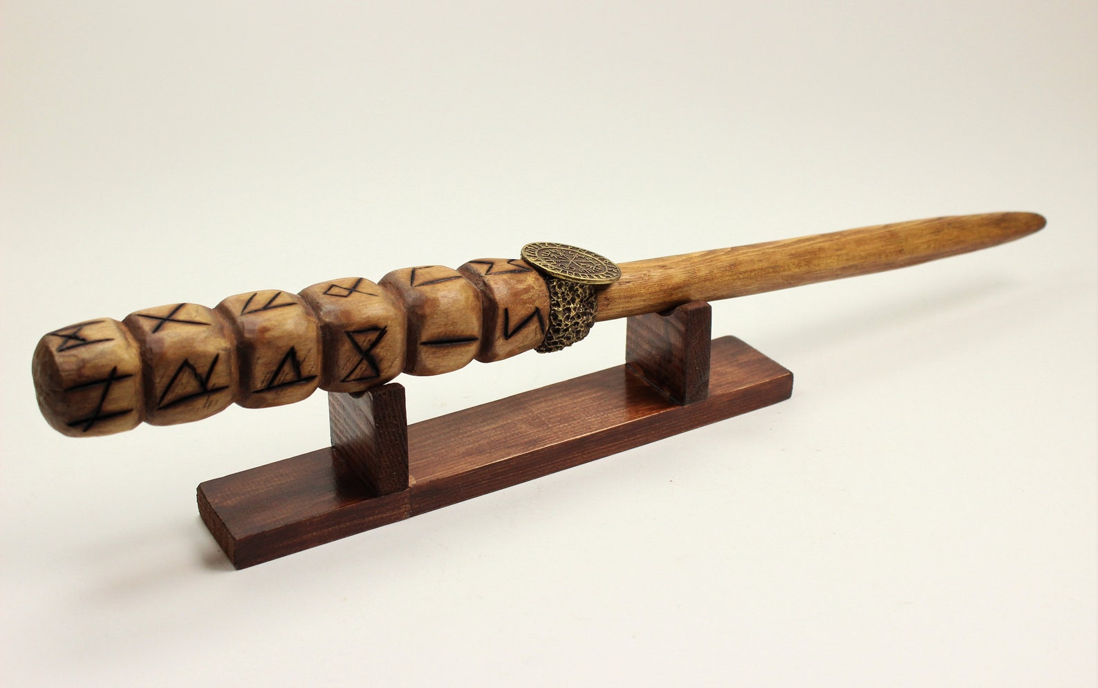 Viking Magic Wand the Viking Vegvisir Rune Wand Lime Wood - Etsy UK