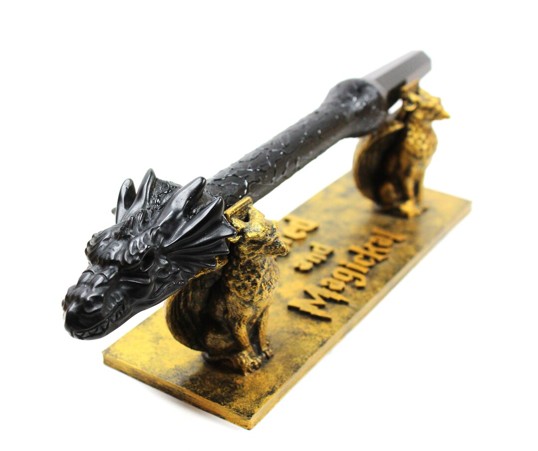 Dragon Crystal Wand, Black Dragon Wand, Dragon Gift, Obsidian Crystal ...