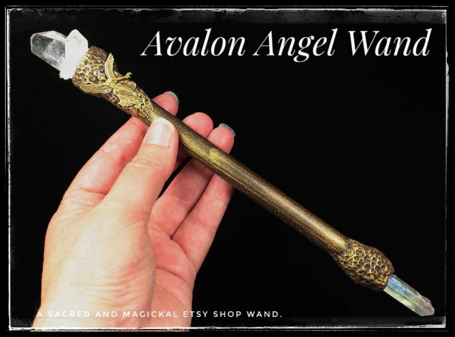Avalon Angel Wand Quartz crystal Angel Wand Magic wands | Etsy