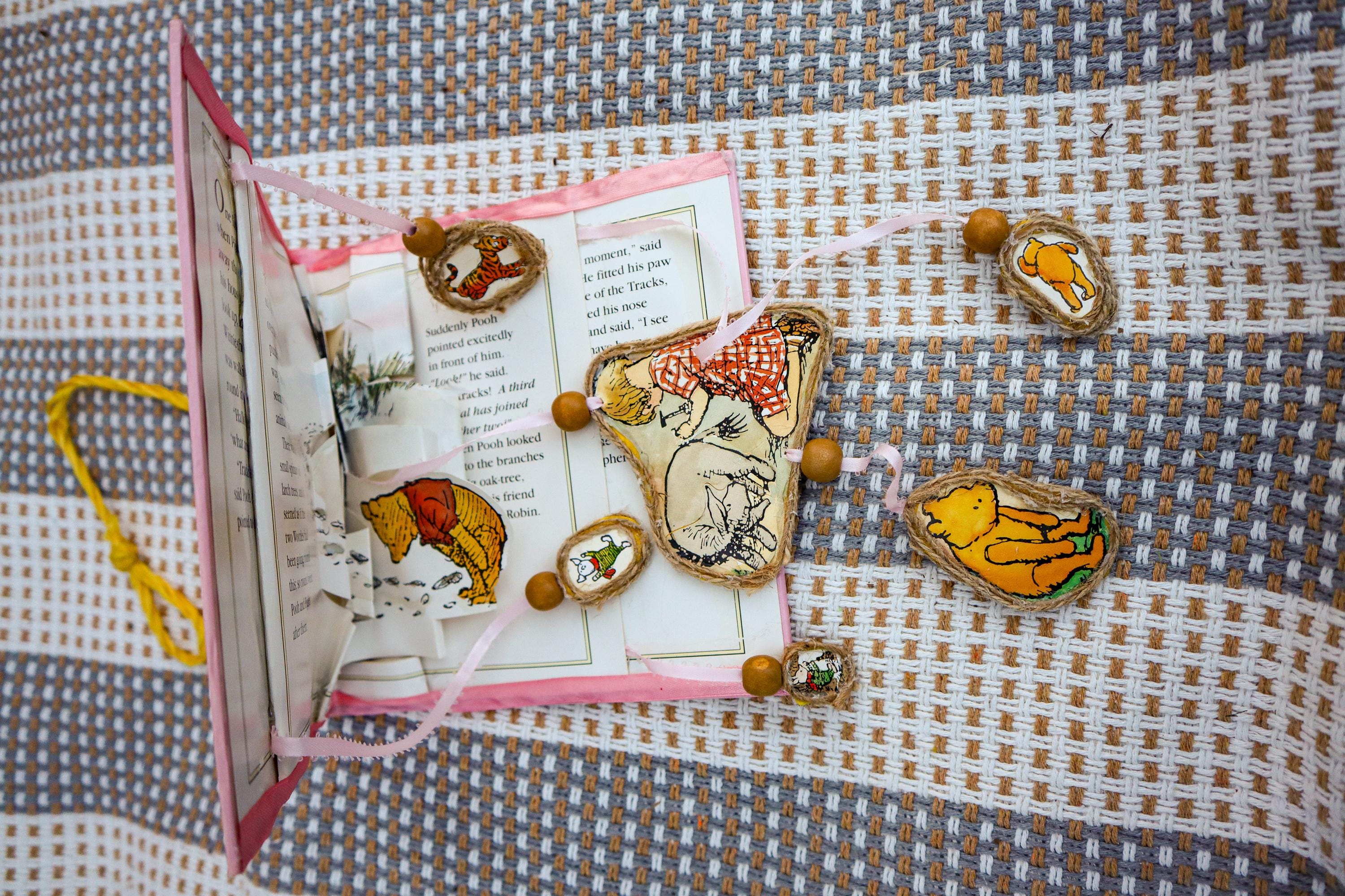 Winnie the Pooh Pink Storybook- Mobile FREE SHIPPING - Etsy