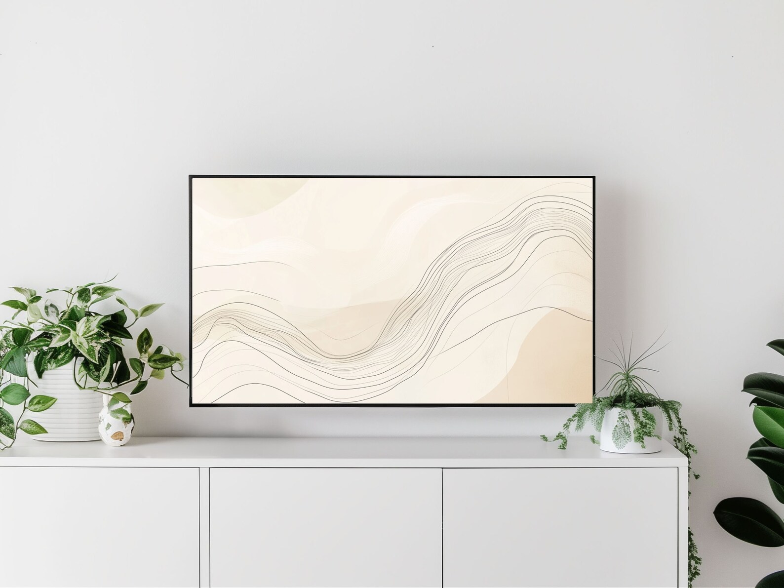 Modern Frame Tv Art | Modern Neutral Line Art | Abstract Boho Minimal ...