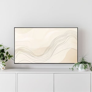 Modern Frame Tv Art | Modern Neutral Line Art | Abstract Boho Minimal ...