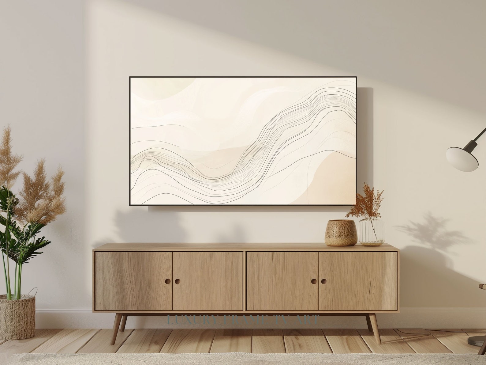Modern Frame Tv Art | Modern Neutral Line Art | Abstract Boho Minimal ...