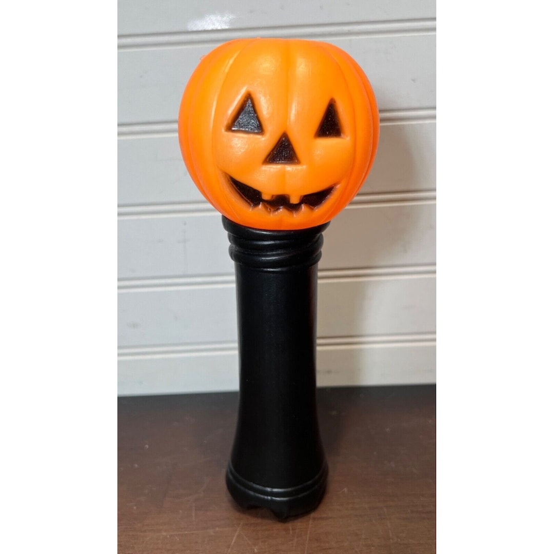 Vintage Halloween Blow Mold Blinks Flashlight Jack O Lantern Pumpkin ...