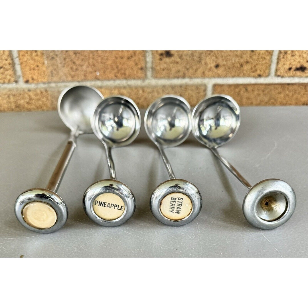 Lot of 4 Vtg Labeled Soda Fountain Syrup Ladles/scoops for Ice Cream ...