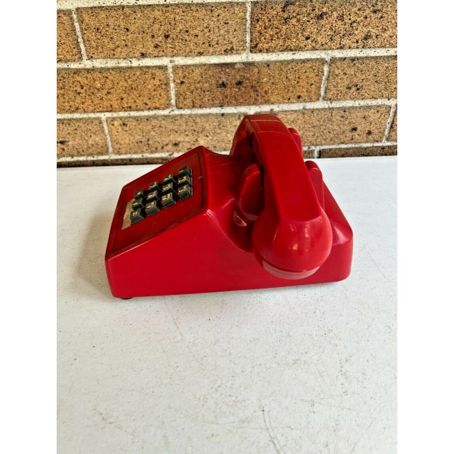 Vintage Northern Telecom Red Push Button Desk Telephone UNTESTED great ...