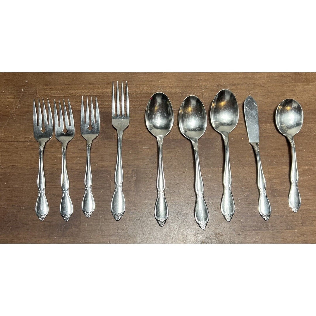 9 CHATELAINE Pattern Stainless Flatware Oneida Community Mixed Pieces ...