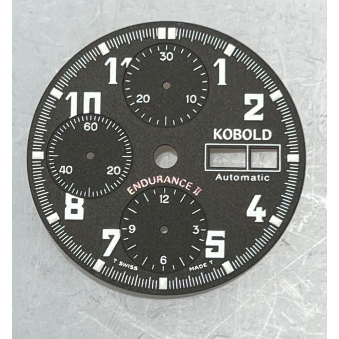New Old Stock Kobold Watch Dial Face Endurance II BLACK 30 Mm NOS great ...