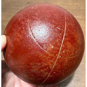 Vintage Leather Maroon/red Circular Pattern Bocce Ball Replacement ...