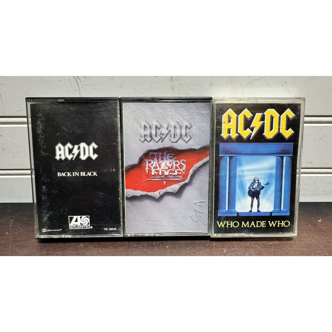 3 AC/DC Cassette Tapes Back in Black, Who Made Who & the Razors Edge - Etsy