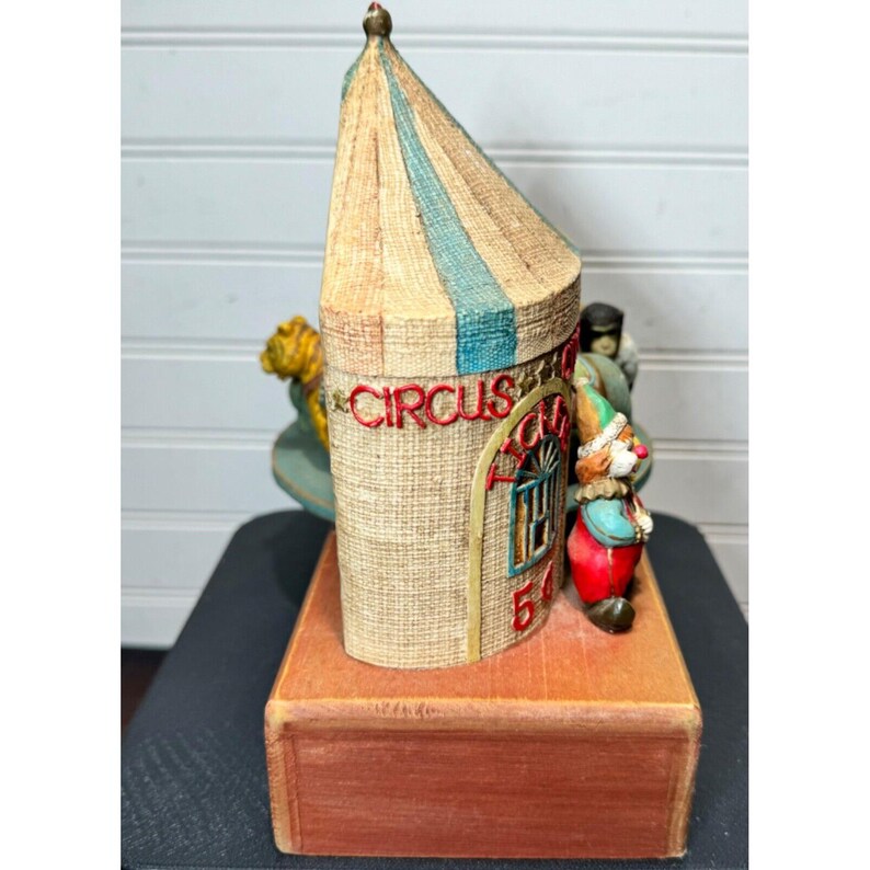 Vintage Big Top Circus Music Box Musical Lion, Tiger, Elephant Merry Go ...