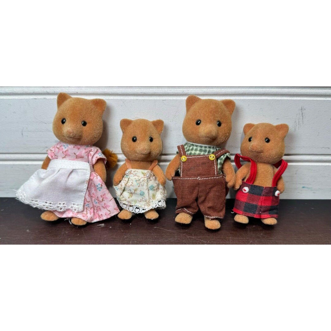 Vintage Epoch Calico Critters Sylvanian Families SLYDALE FOX Family ...