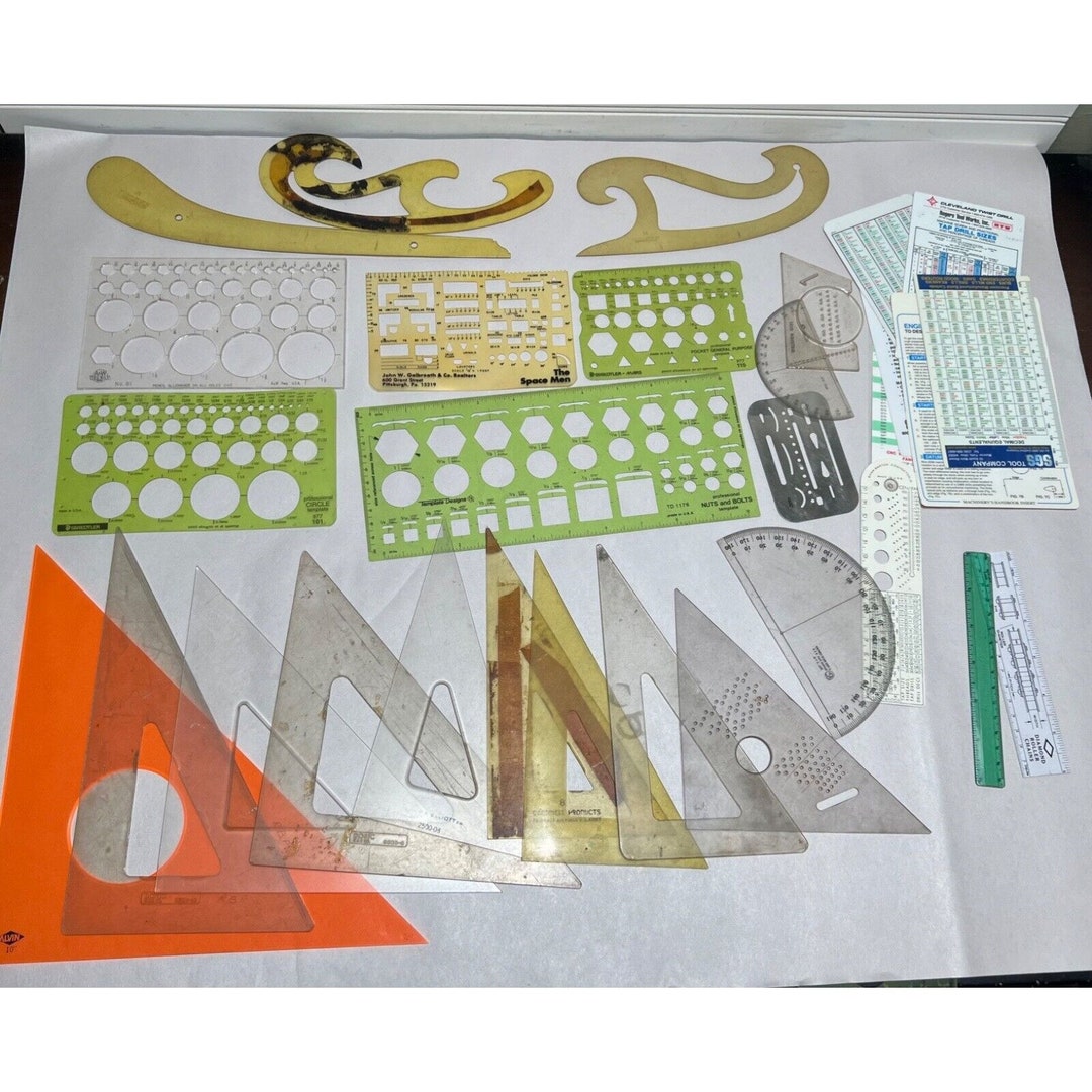 Vintage Lot of 30 Drafting Engineering Triangles Shapes Rulers - Etsy