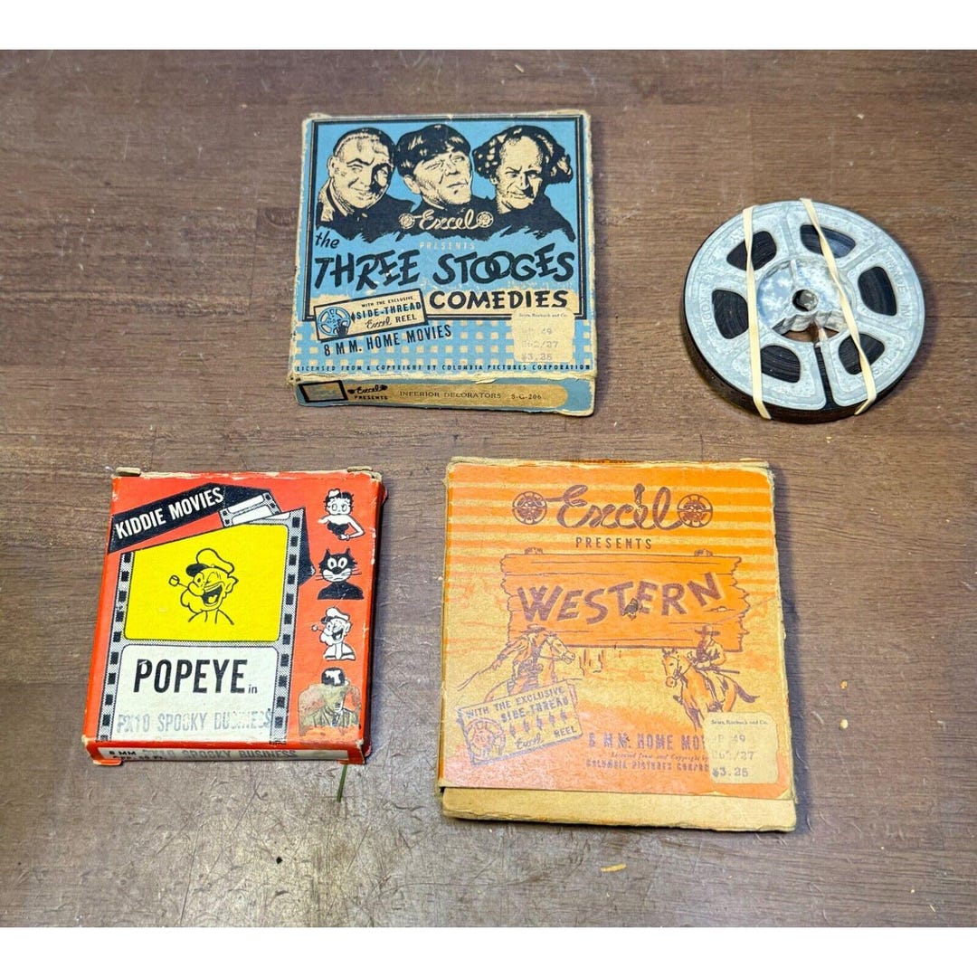 Lot of 4 Vintage 8mm Films 3 Stooges, Popeye, Western & Unmarked - Etsy