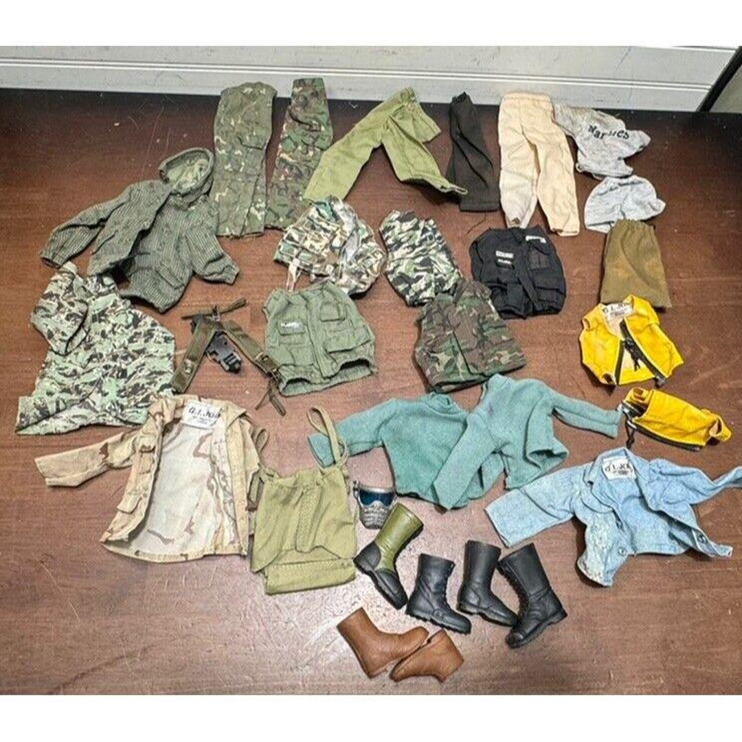 Vintage GI Joe Clothes Lot 1990s Field Jackets Jumpsuit Pants Shirts ...