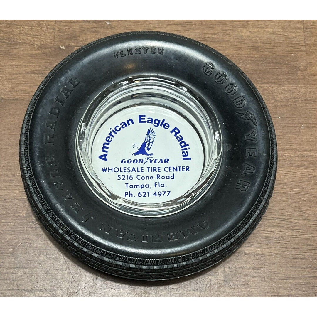 Goodyear Tire Ashtray Vintage Rubber Wheel American Eagle Radial *great ...