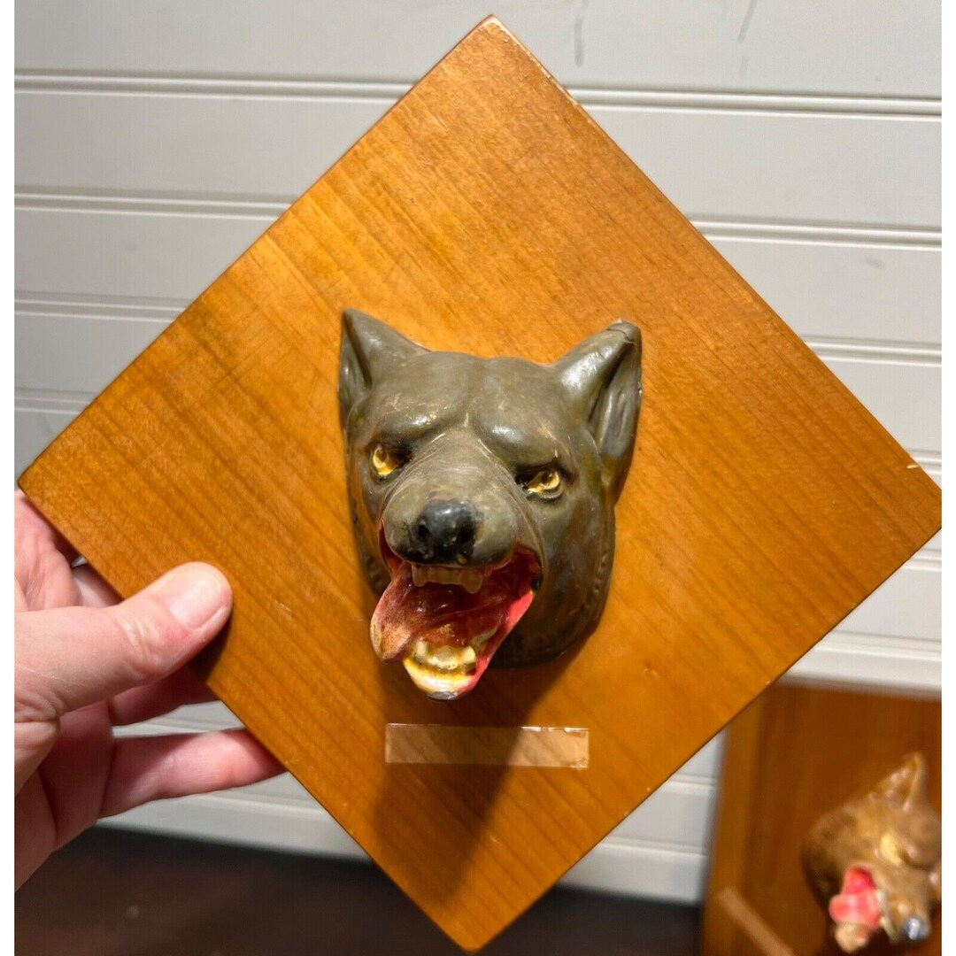 Cub Boy Scout Scouts Grey Plaster Wolf Head Handmade Plaque Unique ...