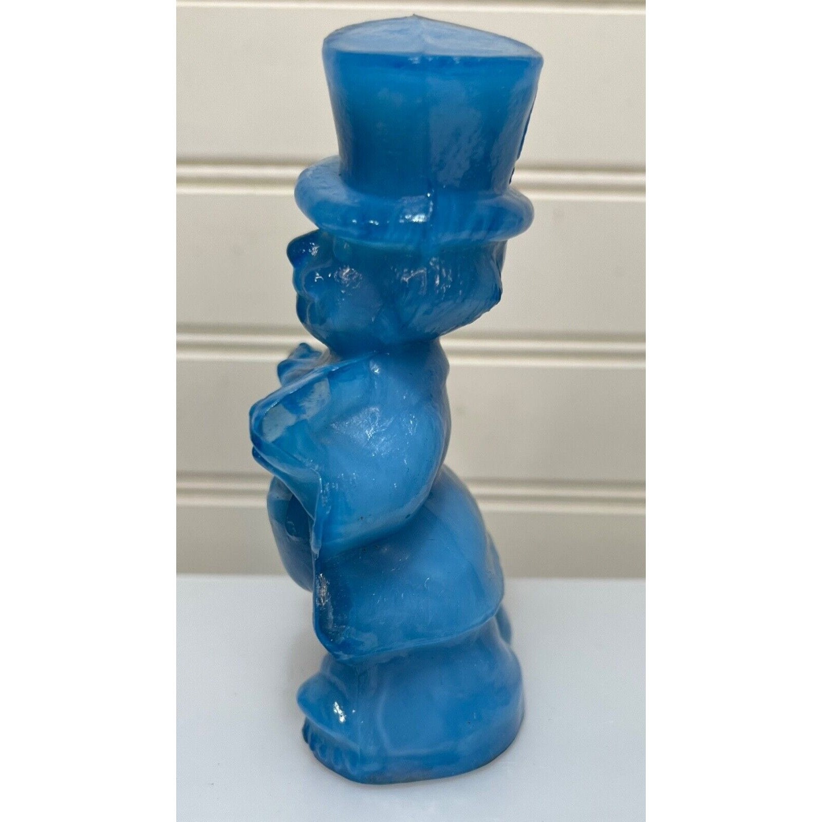 Vintage Blue Slag Glass Clown With Violin Fiddle Figurine great Gift ...