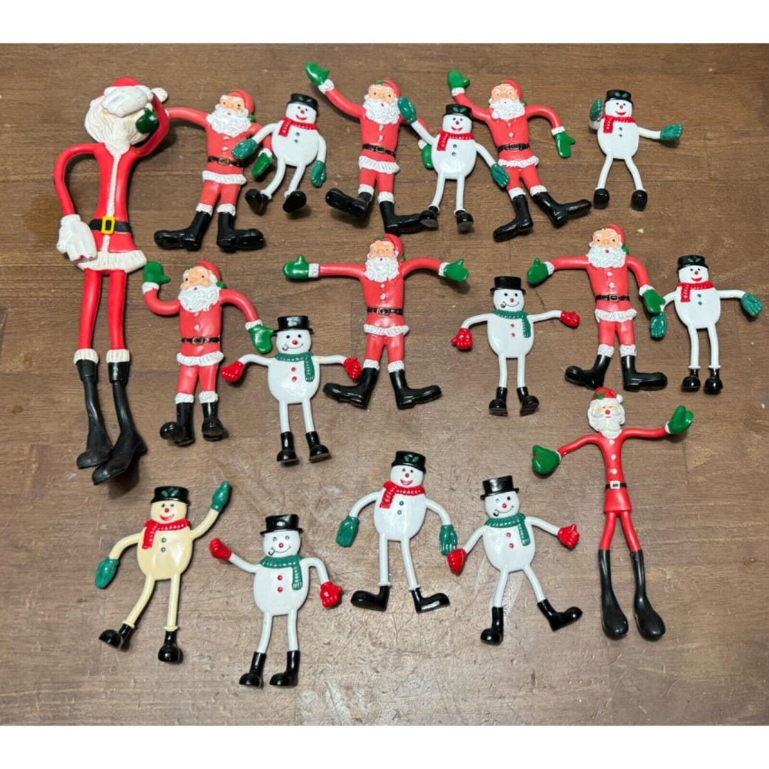 Lot of 18 Bendable Bendy Santa Claus and Snowmen - Etsy