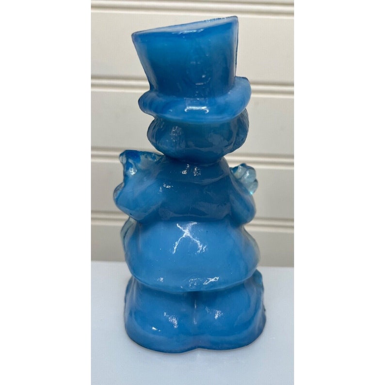 Vintage Blue Slag Glass Clown With Violin Fiddle Figurine - Etsy