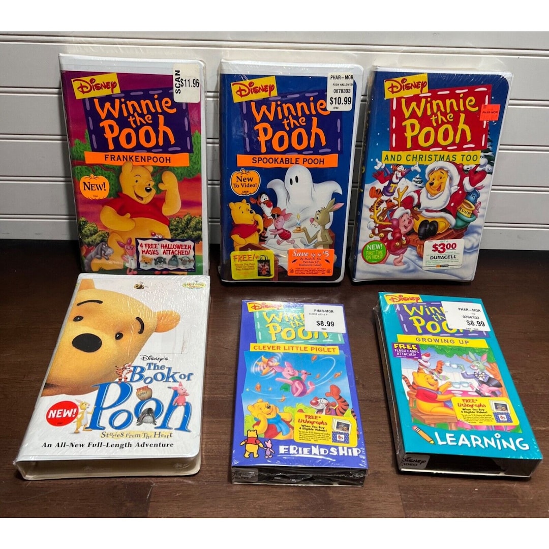 Disney Lot of 6 VHS Winnie the Pooh Spookable Christmas Learning & More ...