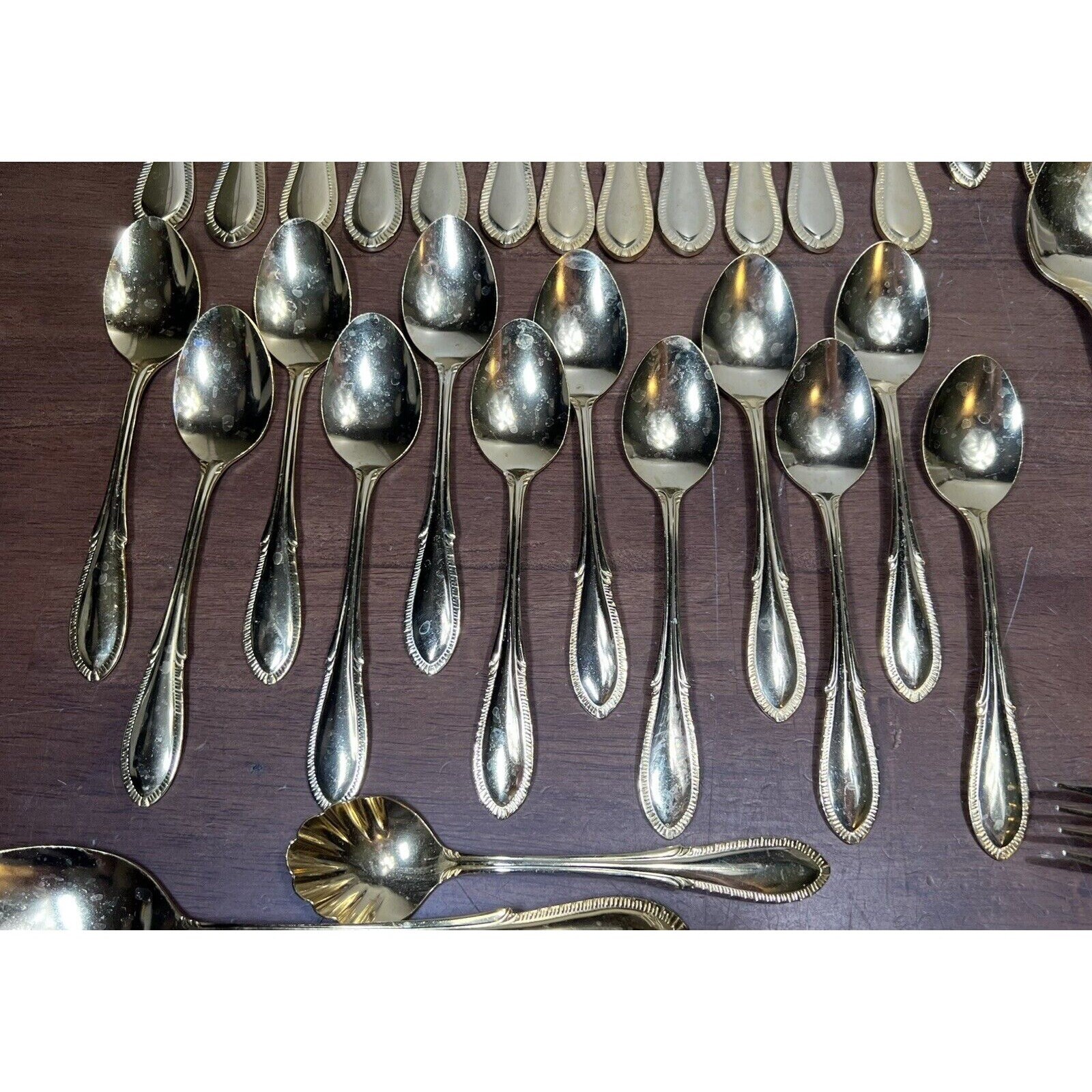 50 Pc Farberware BREEZE GOLD Flatware With Serving Pieces - Etsy