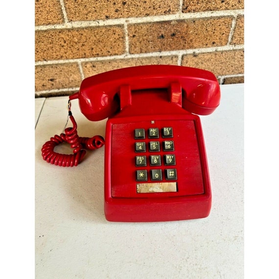Vintage Northern Telecom Red Push Button Desk Telephone | Etsy