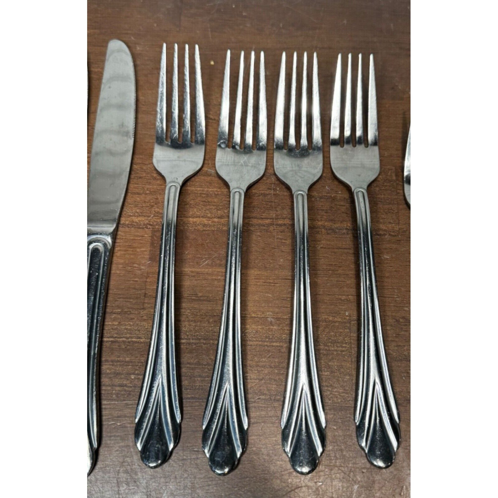 Hampton Silversmiths Stainless Steel IMPRESSIONS MIRROR Flatware Lot of ...