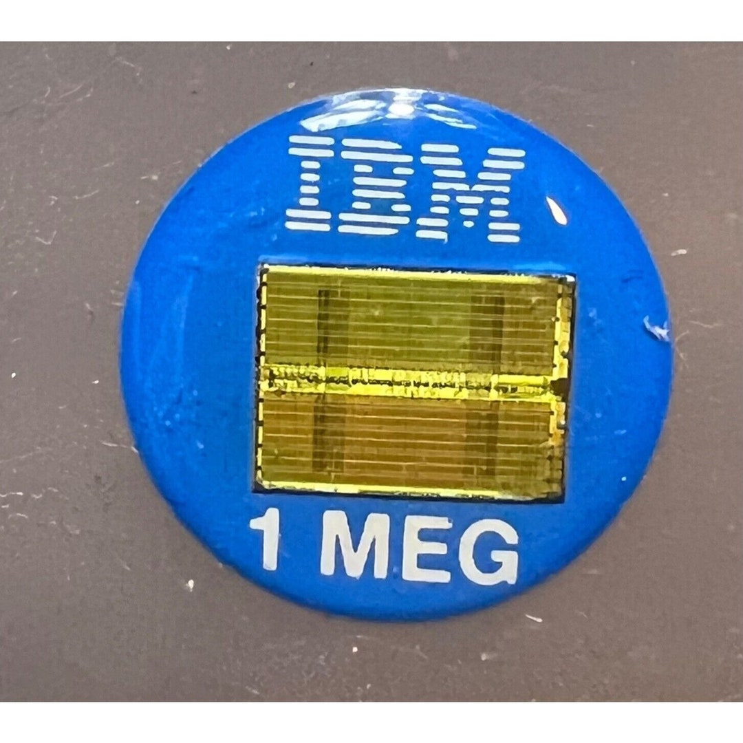 One Vintage IBM 1 MEG Memory Chip Stick on Button Advertising ...