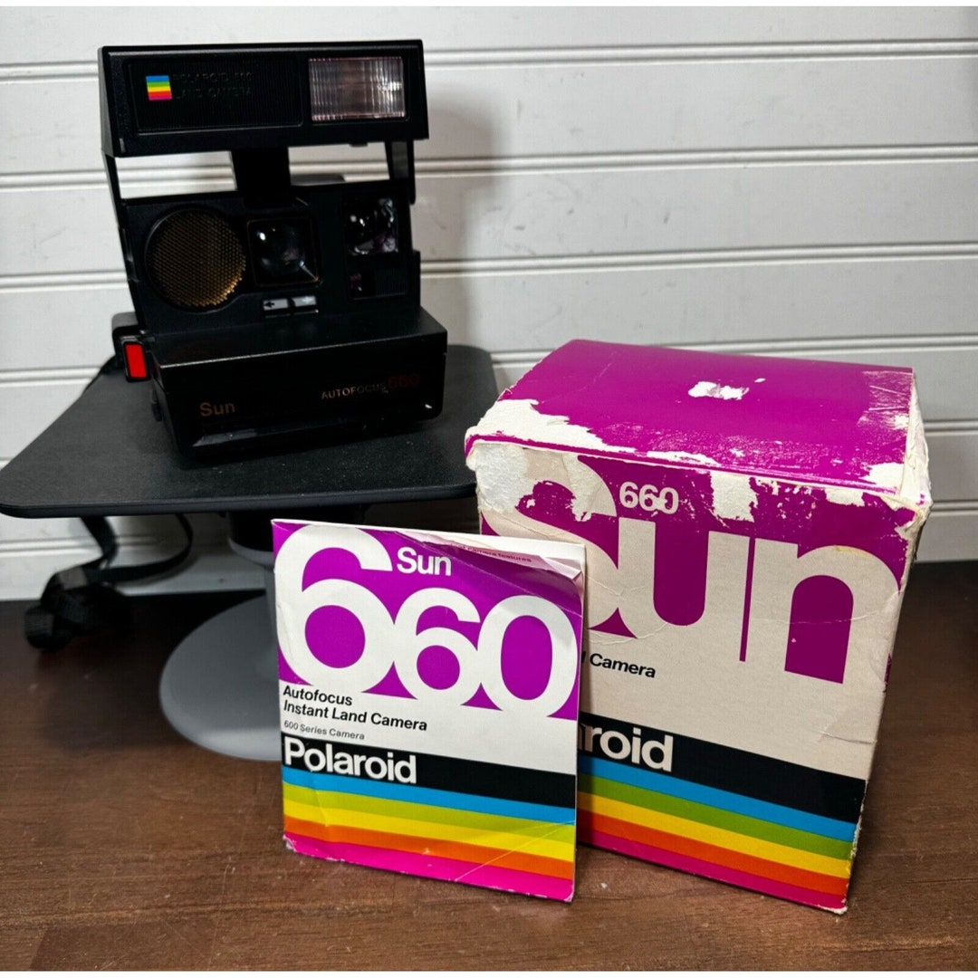 Vintage Polaroid Sun 660 Autofocus Instant Camera W/ Strap, Box ...