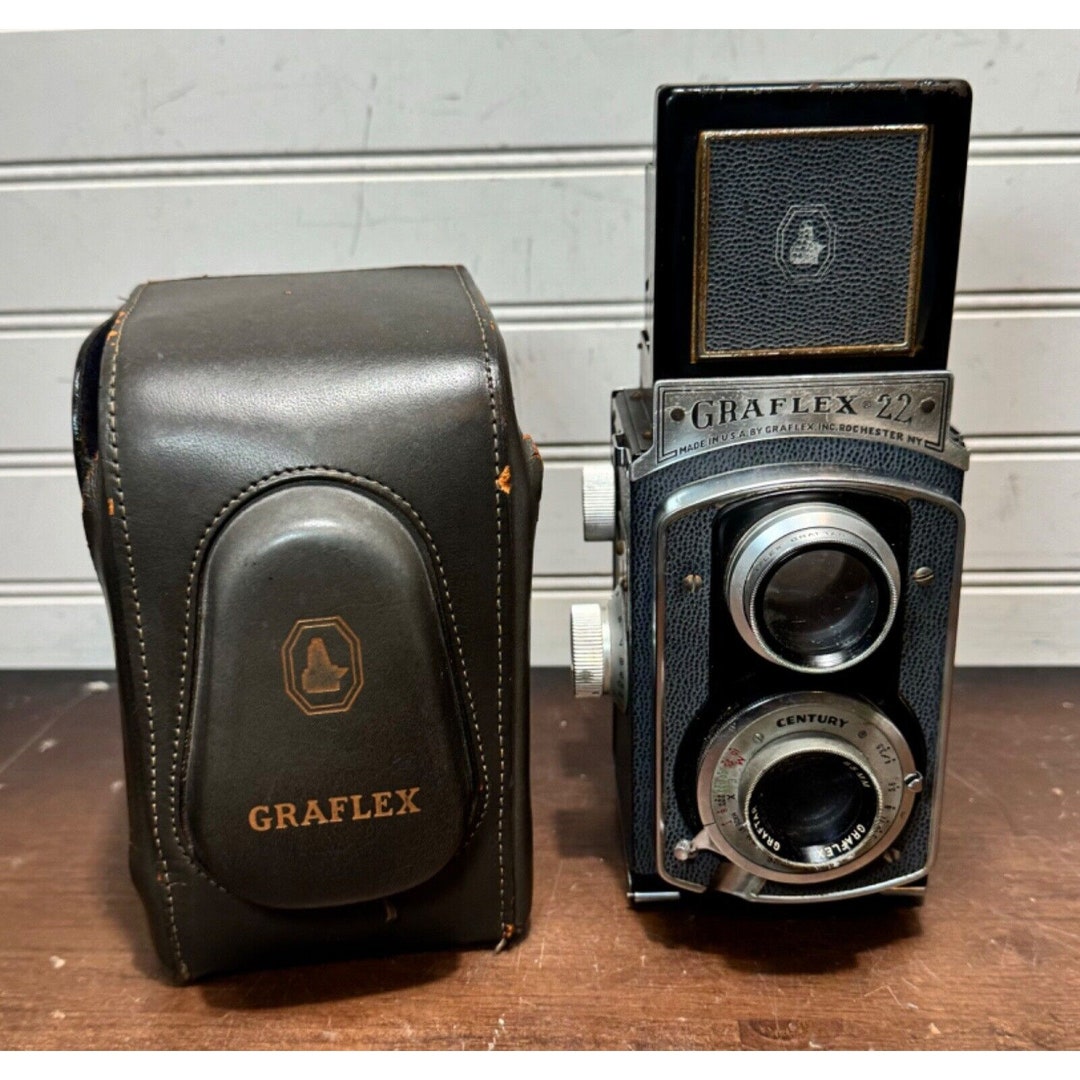 Graflex-22 Model 200 6x6 TLR Camera Graftar 85mm F/3.5 Lens Leather ...