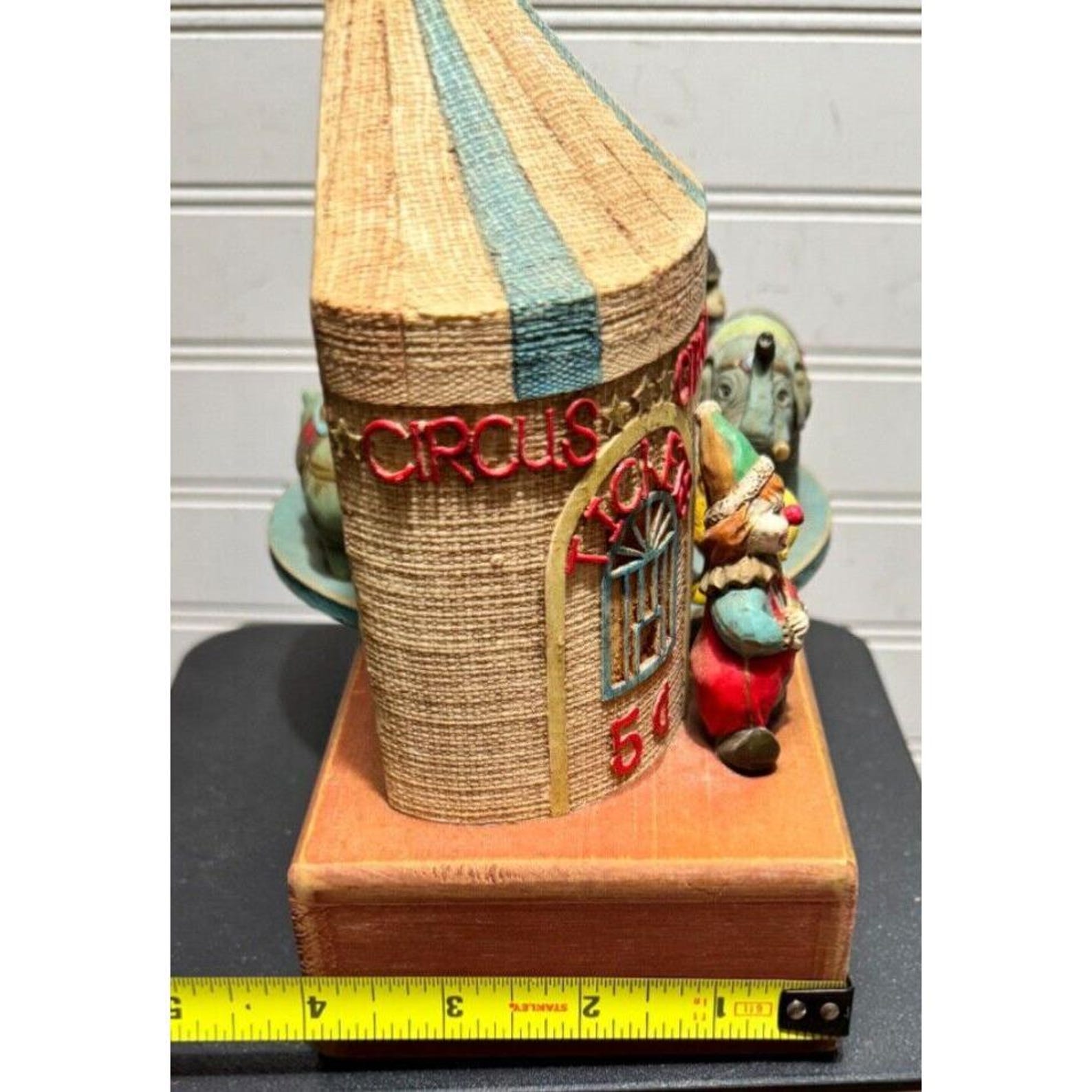 Vintage Big Top Circus Music Box Musical Lion, Tiger, Elephant Merry Go ...