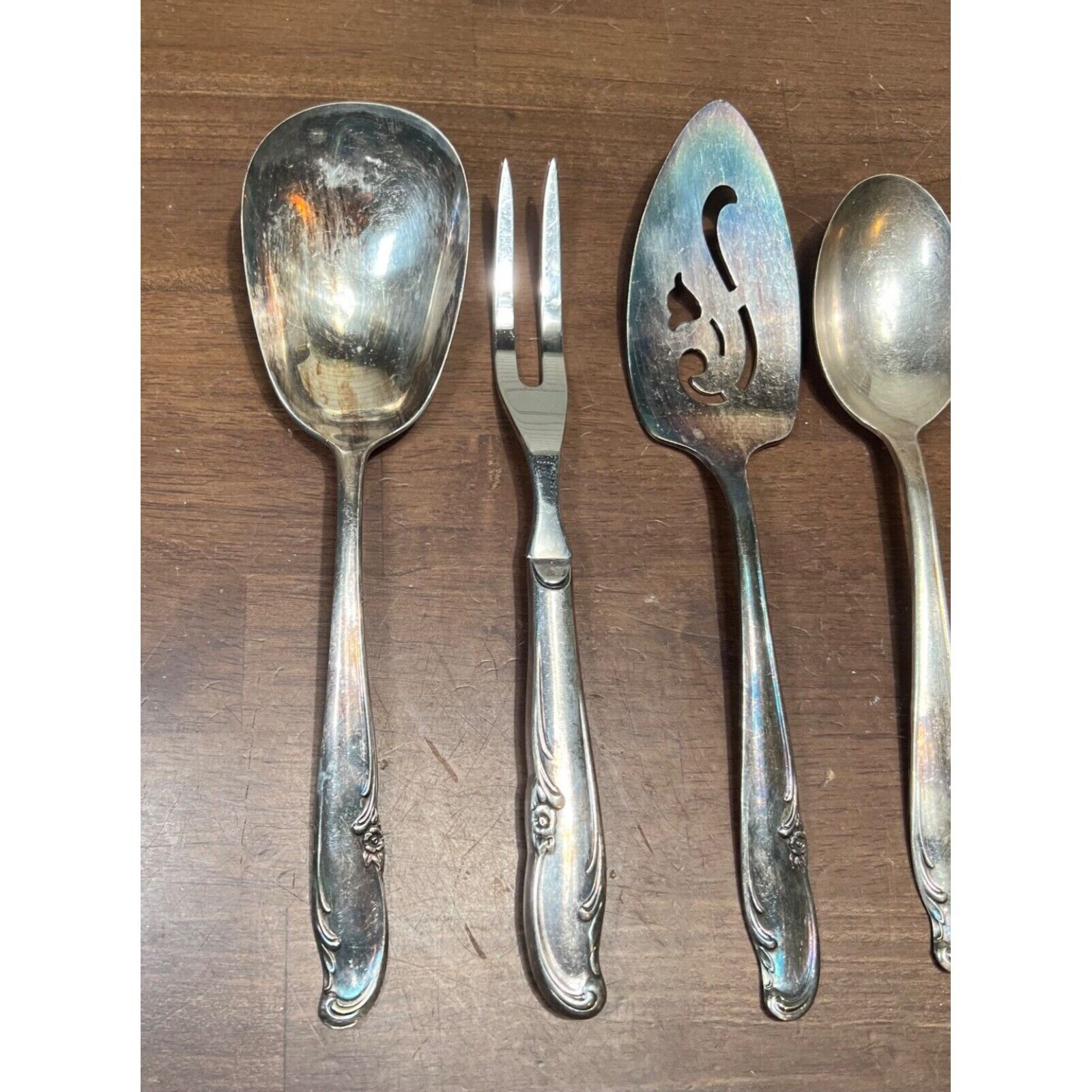 Wm Rogers Mfg Co Extra Plate Allure Teatime Silver Plate 6 Serving ...