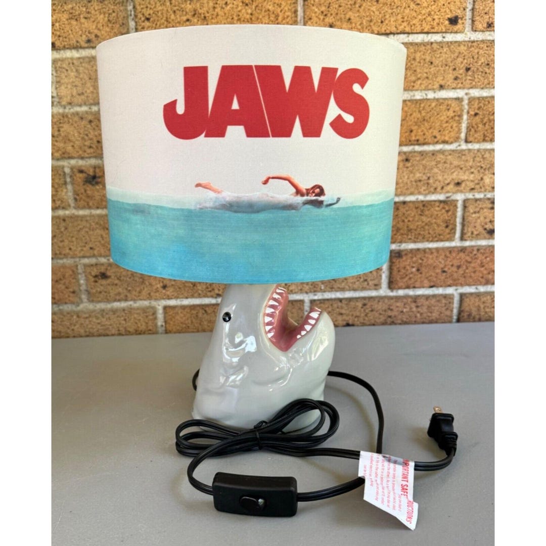 JAWS Classic Movie Poster Desk Lamp With Shark Figural Sculpt 13 Inches Tall - Etsy