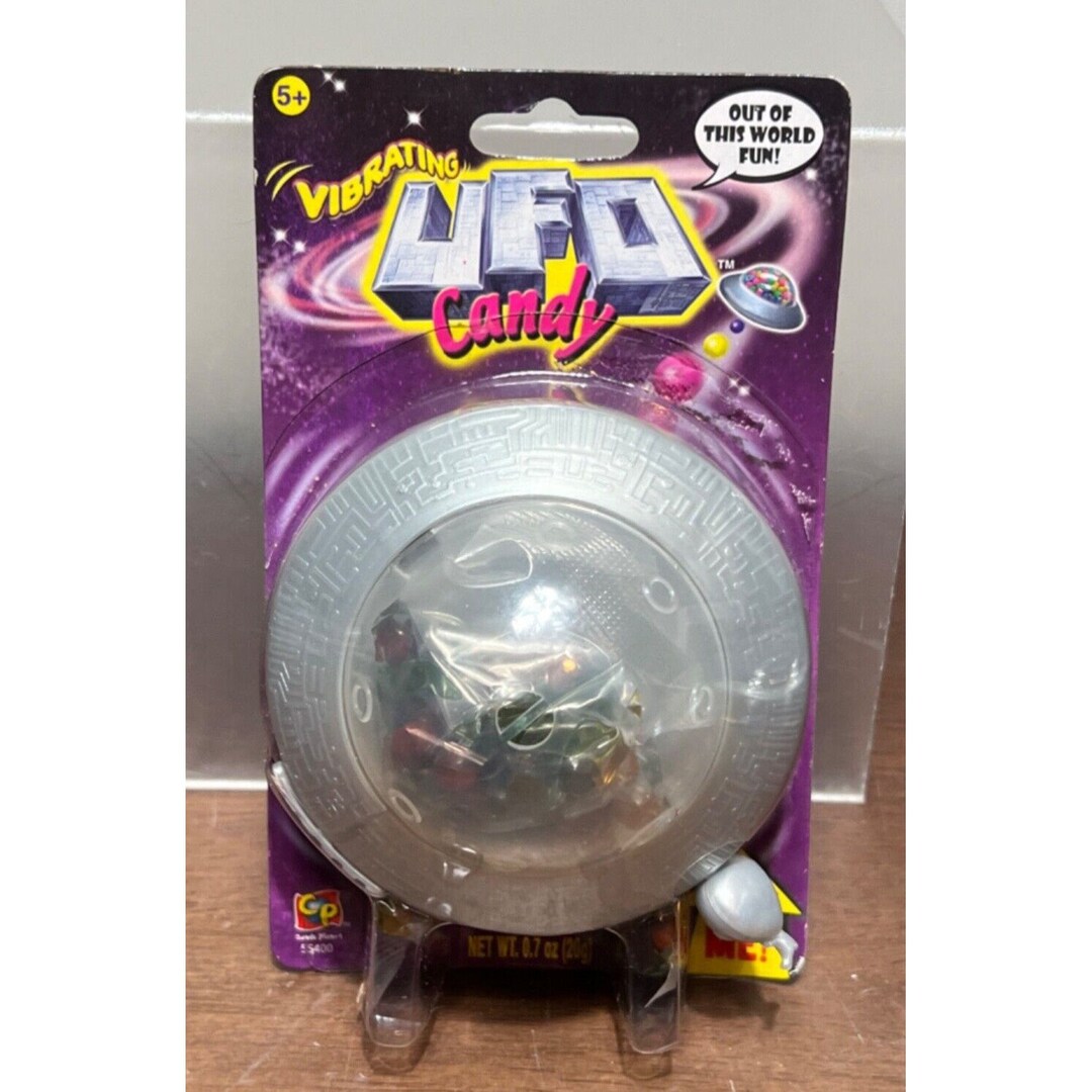 Vtg 2004 Candy Planet Grey UFO Candy Dispensers Vibrating Toy Sealed ...