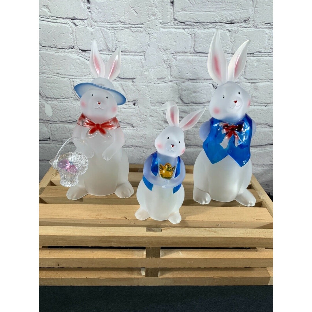 Midwest Cannon Falls Easter Bunny Rabbit Family Lucite Glass - Etsy