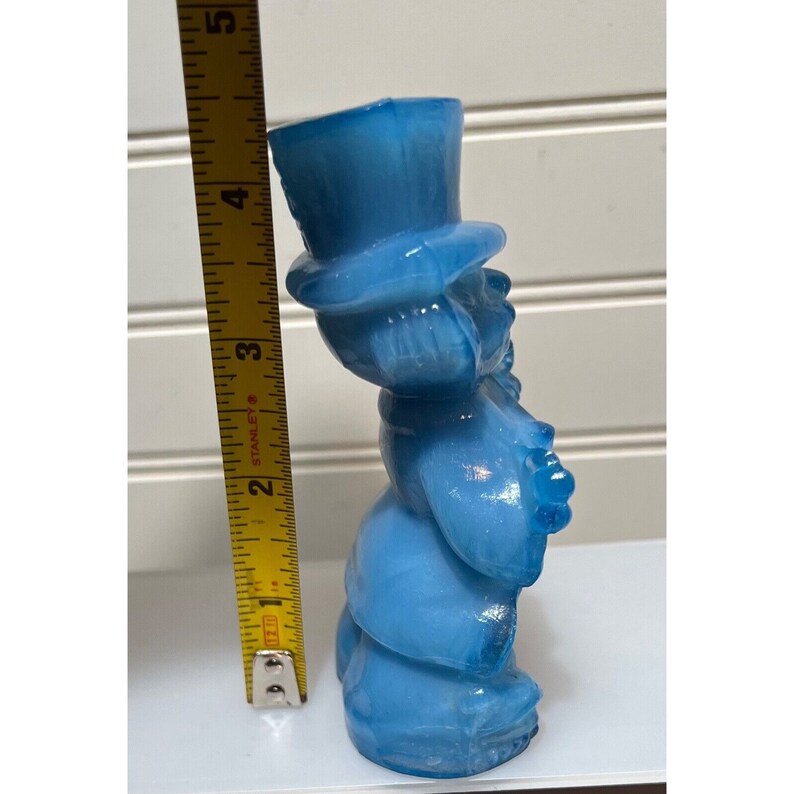 Vintage Blue Slag Glass Clown With Violin Fiddle Figurine - Etsy