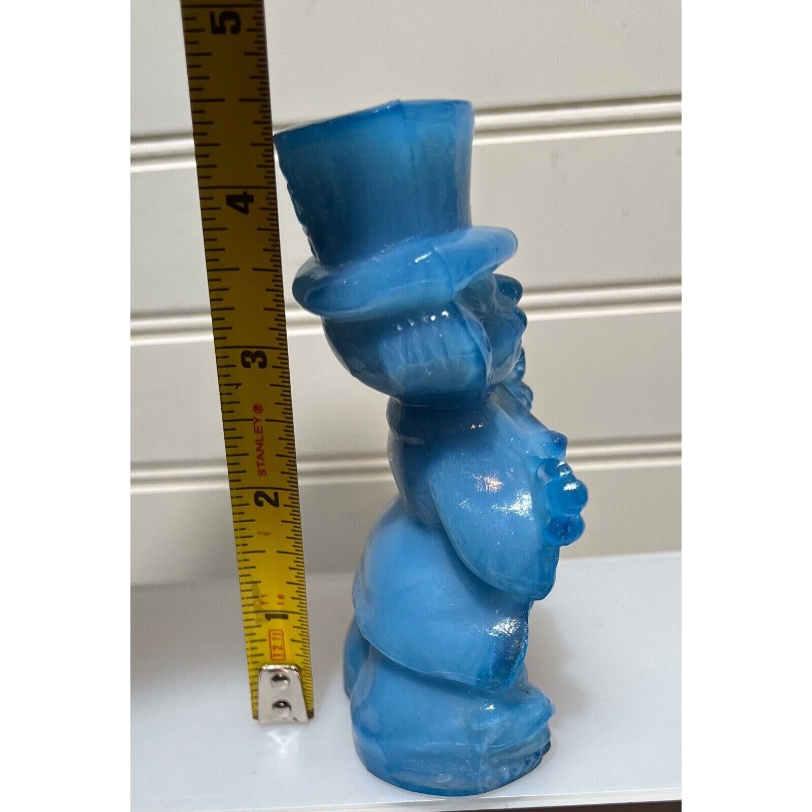 Vintage Blue Slag Glass Clown With Violin Fiddle Figurine - Etsy