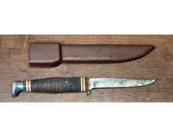 Vintage Kabar 1202 USA Hunting Sheath Knife 4.5 Blade - Etsy