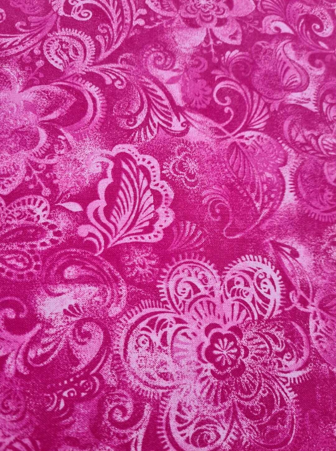 Pink Paisley Flowers 100% Cotton Quilting Patchwork Fabric - Etsy