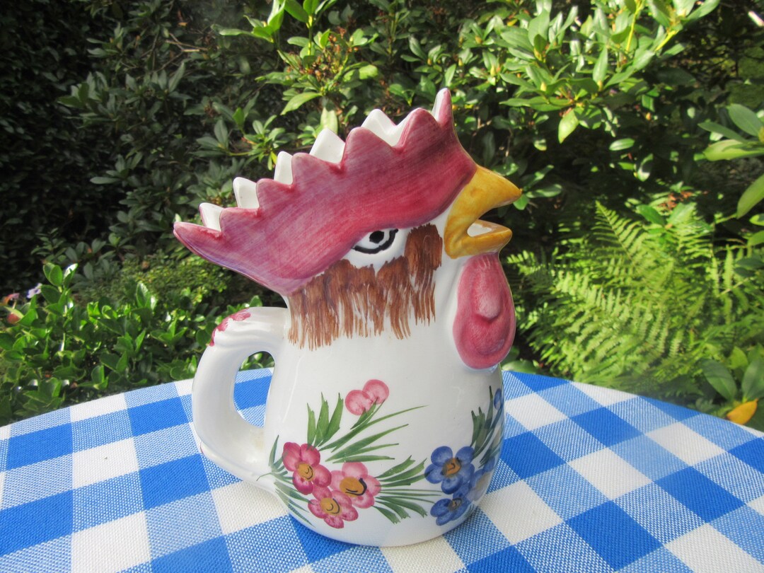 Bassano Italy Ceramic Rooster Cockerel Jug Pitcher, Very Cute ...
