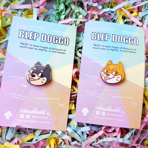 Blep Doggo Hard Enamel Pin by Cloudhedd Rose Gold or Black - Etsy Singapore