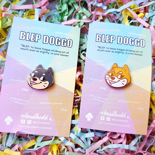 Blep Doggo Hard Enamel Pin by Cloudhedd Rose Gold or Black - Etsy Singapore