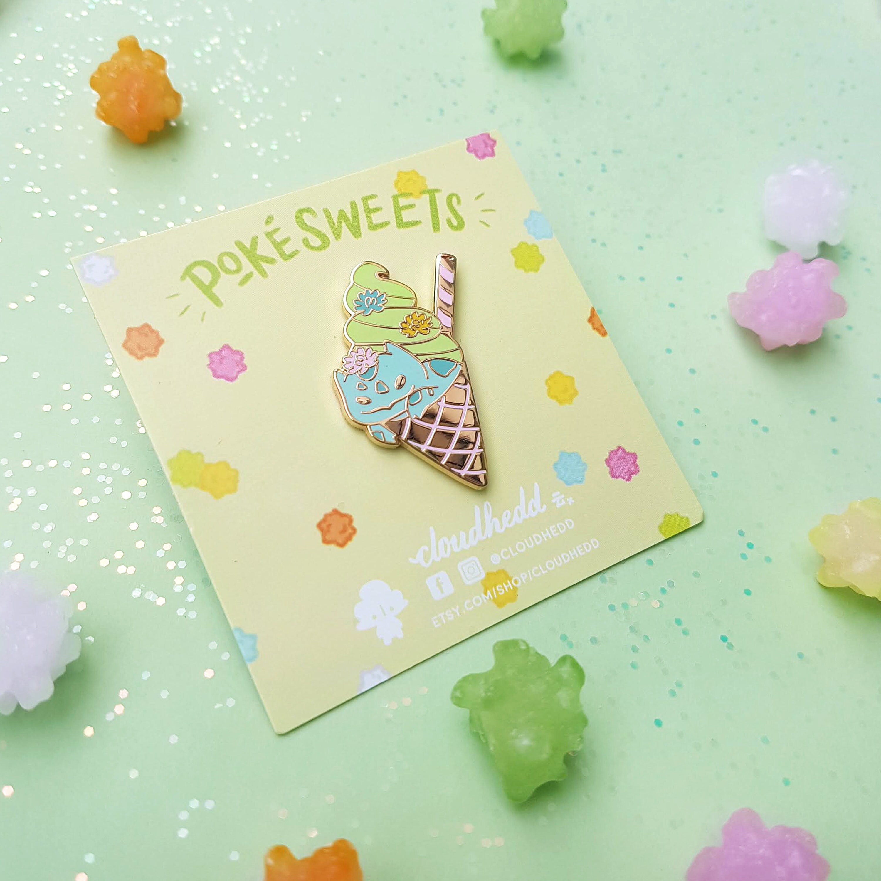 Pokésweets Bulbasaur Matcha Soft Serve Ice Cream Hard | Etsy