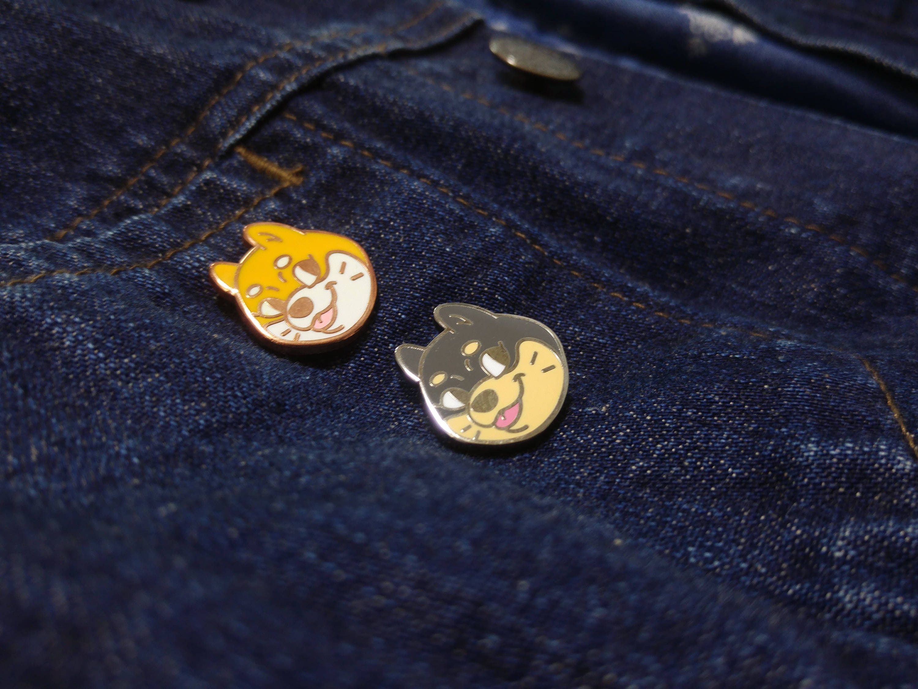 Blep Doggo Hard Enamel pin by Cloudhedd Rose Gold or Black | Etsy