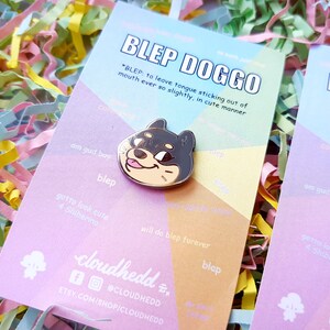 Blep Doggo Hard Enamel Pin by Cloudhedd Rose Gold or Black - Etsy Singapore