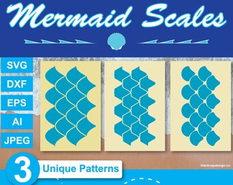 Mermaid Scales SVG. Seamless Cricut Cut Files, Layered Silhouette Files ...