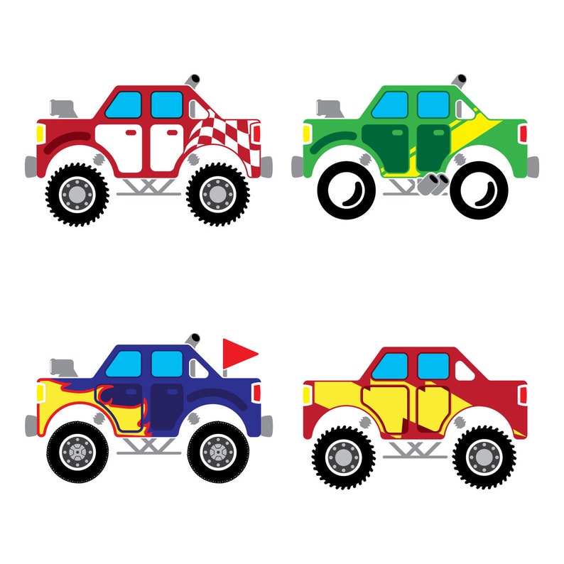 Monster Trucks Cut File - Etsy